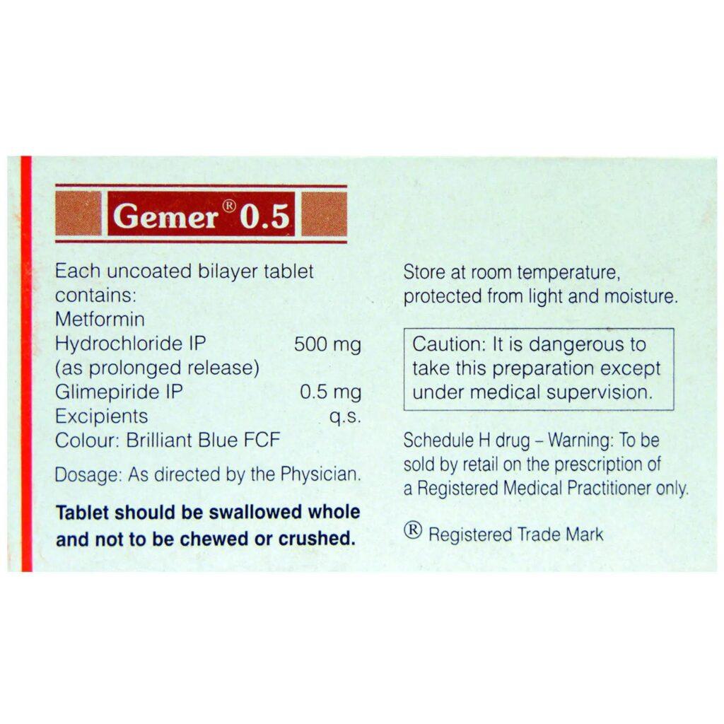 Gemer 0.5 Tablet PR - The Chemist247